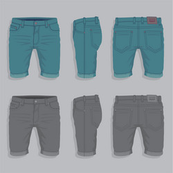 Man jeans pants and shorts Royalty Free Vector Image