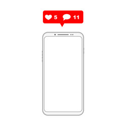 Cell phone line outline frame smartphone simple Vector Image