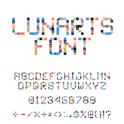 Pixel art letter x colorful consist Royalty Free Vector