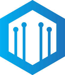 Rainbow polygon emblems hi tech logo set Vector Image