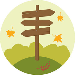 Cute owl on direction sign Royalty Free Vector Image