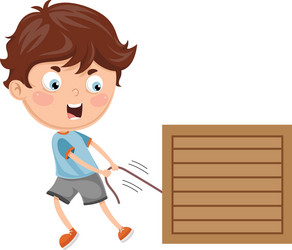 Kids Pushing Clipart