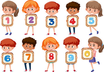 Children holding math shape Royalty Free Vector Image