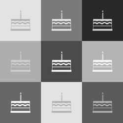 Birthday cake sign grayscale version Royalty Free Vector