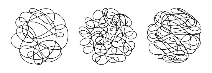 Confused messed up thoughtsicon set Royalty Free Vector