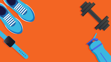 Gym and exercise web banner Royalty Free Vector Image