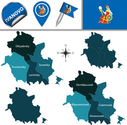 Ivanovo oblast map Royalty Free Vector Image - VectorStock
