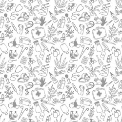 Doodle seamless pattern with man and woman clothes