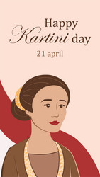 Selamat hari kartini translation happy Royalty Free Vector