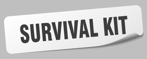 Survival kit sticker survival kit label Royalty Free Vector