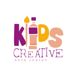 Kids creative class template promotional logo Vector Image