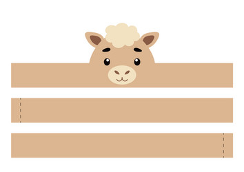 Printable alpaca paper crown fun accessory Vector Image