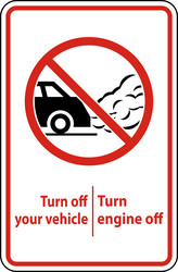 No engine idling sign on white background Vector Image