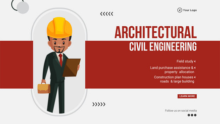 Architectural civil engineering landscape banner Vector Image