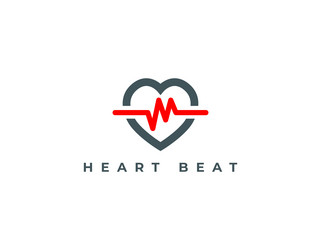 Heart beat logo Royalty Free Vector Image - VectorStock