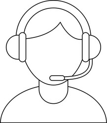 Call center and customer service black white Vector Image