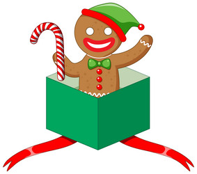 Santa claus with gingerbread and elf cartoon Vector Image