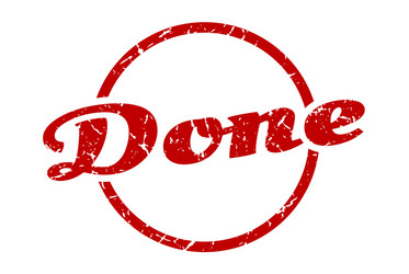 Square grunge red done stamp Royalty Free Vector Image