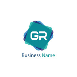 Initial gr letter logo template design Royalty Free Vector