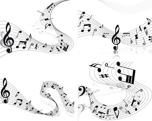 Sound wave sheet music notes Royalty Free Vector Image