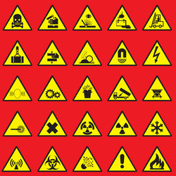 Hazard sign collection Royalty Free Vector Image