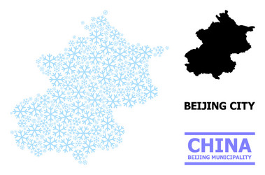 New year collage map beijing municipality Vector Image