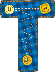 Letter r in patchwork style Royalty Free Vector Image