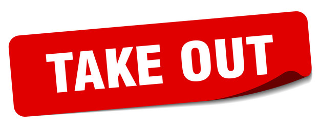 Take out sticker take out label Royalty Free Vector Image