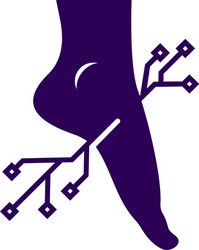 Tech foot logo template creative Royalty Free Vector Image