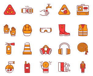 Occupational safety and health icons signs set Vector Image