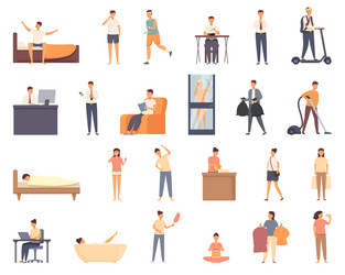 Daily Life Routine Cartoon Vector Images (over 1,400)