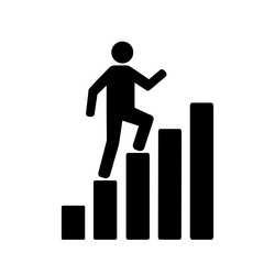 Climb step ladder cartoon Royalty Free Vector Image