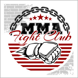 Mma sport emblem graphics Royalty Free Vector Image