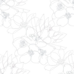 Floral seamless pattern line art Royalty Free Vector Image