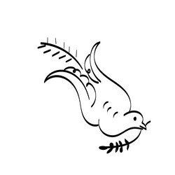 Holy spirit line art design for print Royalty Free Vector