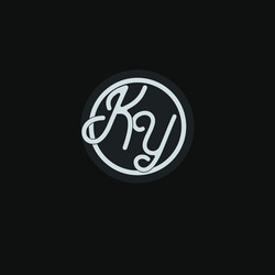 Initial letter ky monogram logo with simple Vector Image