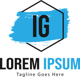 Initial ig logo template with modern frame Vector Image