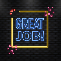 Great job announcement megaphone label Royalty Free Vector