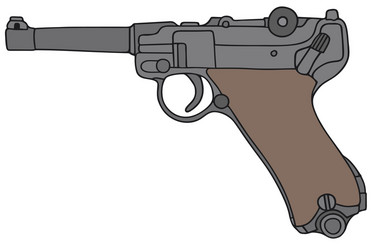 Luger pistol parabellum gun silhouette weapon Vector Image