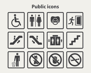 Blue man and woman public access icons set Vector Image