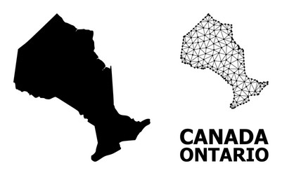 Contour dotted map ontario province Royalty Free Vector