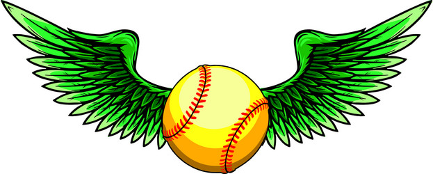 Baseball emblems with angel wings Royalty Free Vector Image