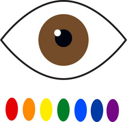 Types of color blindness eye perception Royalty Free Vector