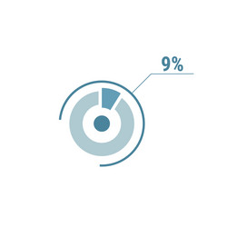 9 percent diagram nine percentage infographic Vector Image