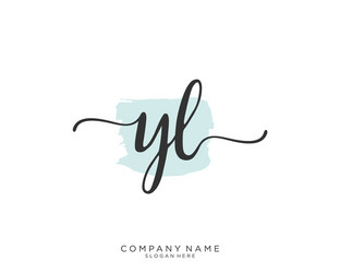 Yl initial handwriting logo design Royalty Free Vector Image
