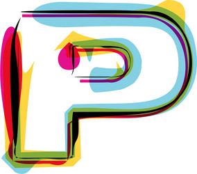 Colorful font letter p Royalty Free Vector Image