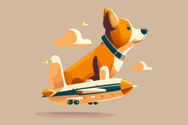 Dog riding a plane Royalty Free Vector Image - VectorStock