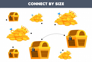 Treasure Chest Size Sorting Game Royalty Free Vector Image