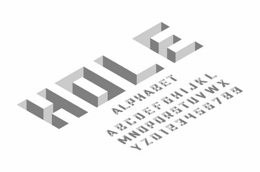 Isometric 3d font design three-dimensional Vector Image