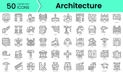 Set of construction icons line art style Vector Image
